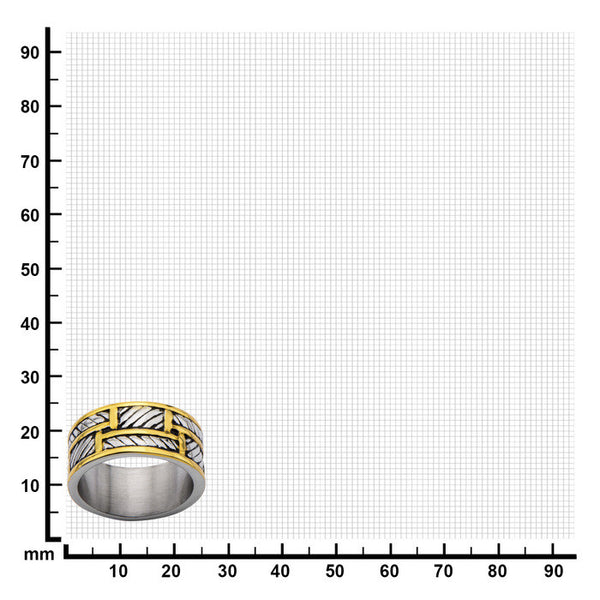 Stainless Steel Gold IP Woven Ring – BikersRings