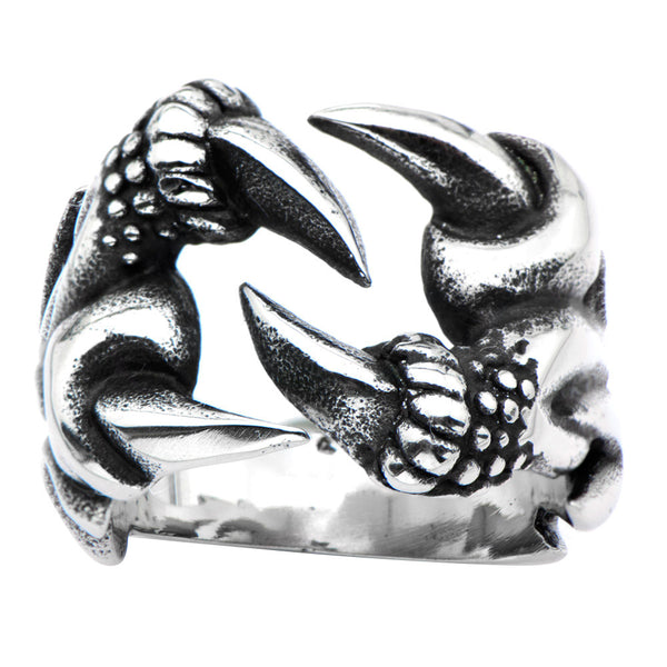 Stainless Steel Black Oxidized Crow Feet Ring – BikersRings